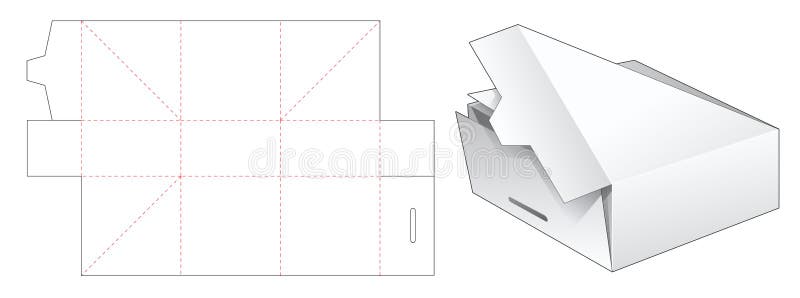 Wrapped Box with Triangle Lid Die Cut Template Stock Vector ...
