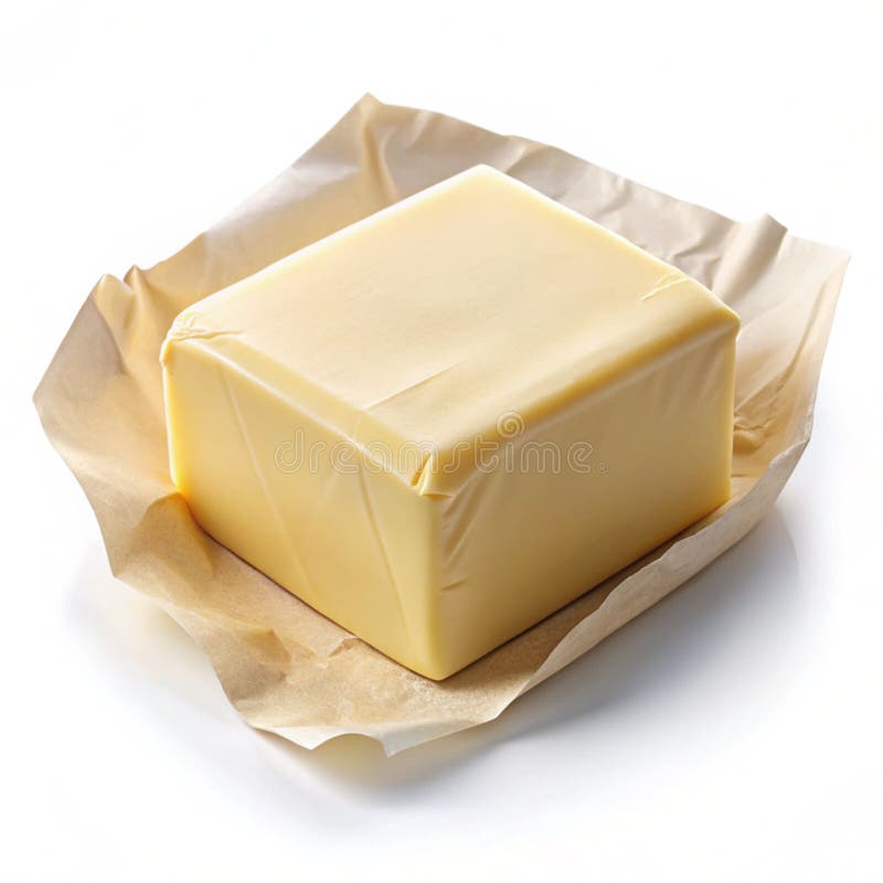 Wrapped Butter Block Isolated Stock Illustration - Illustration of ...