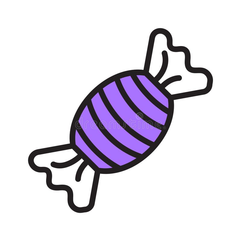 Wrapped Candy Icon Designed in Linear Style Stock Vector - Illustration ...