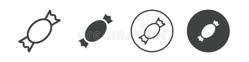 Wrapped Candy Icon Vector Logo Outline Stock Vector - Illustration of ...