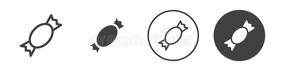 Wrapped Candy Icon Vector Logo Outline Stock Vector - Illustration of ...