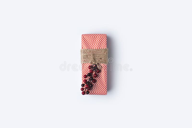 Top View of Wrapped Christmas Present Stock Photo - Image of present ...