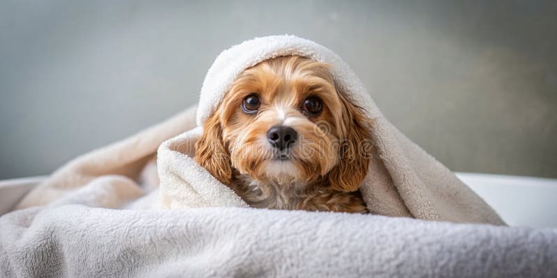Wrapped in a Cozy Towel this Cavapoo Peeks Out from the Jacuzzi Ready ...