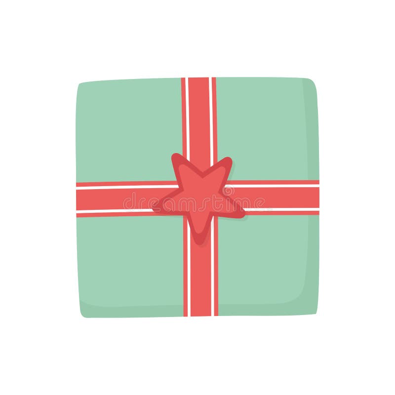 Wrapped Gift Box Star Decoration Party Icon Stock Vector - Illustration ...