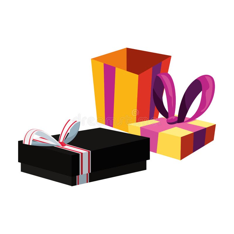 Wrapped Gift Boxes Party Celebration Stock Vector - Illustration of ...