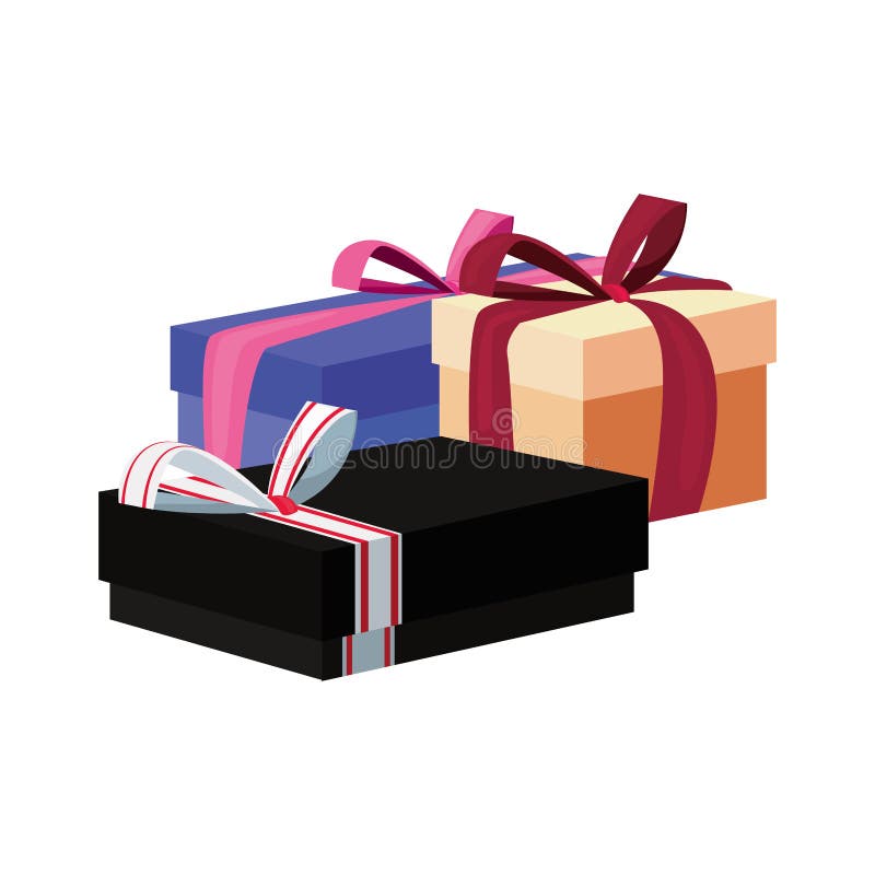 Wrapped Gift Boxes Party Celebration Stock Vector - Illustration of ...