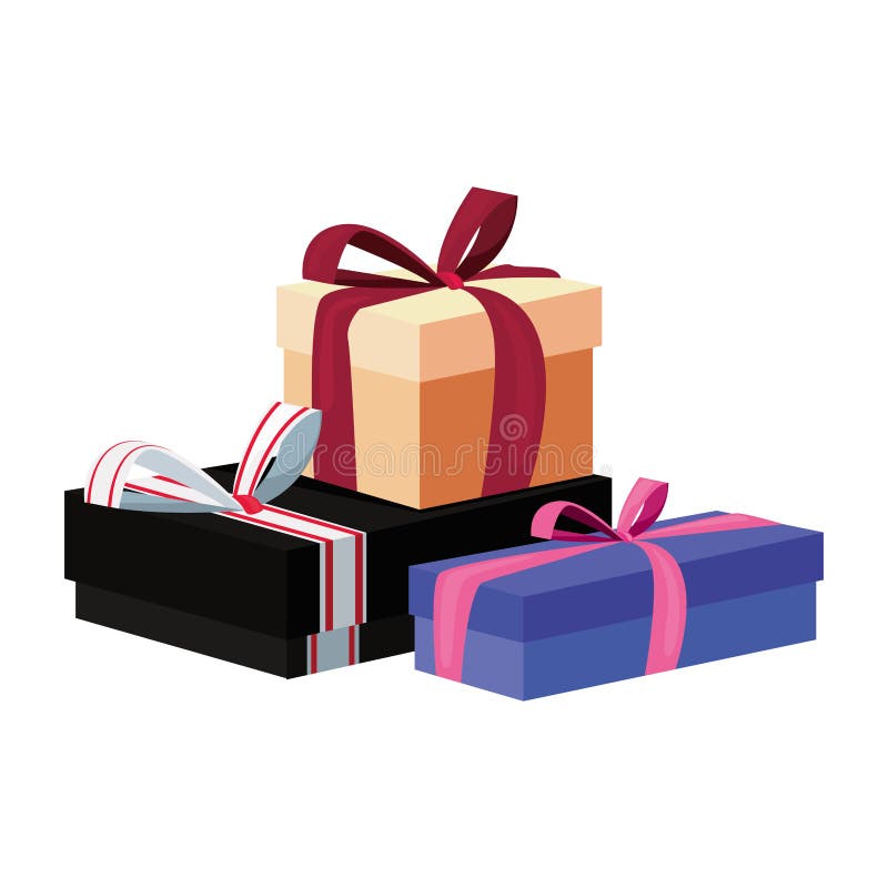 Wrapped Gift Boxes Party Celebration Stock Vector - Illustration of ...