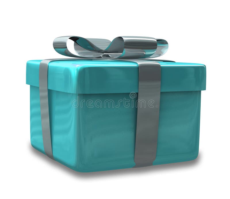 Wrapped light blue gift 3D stock illustration. Illustration of giving ...