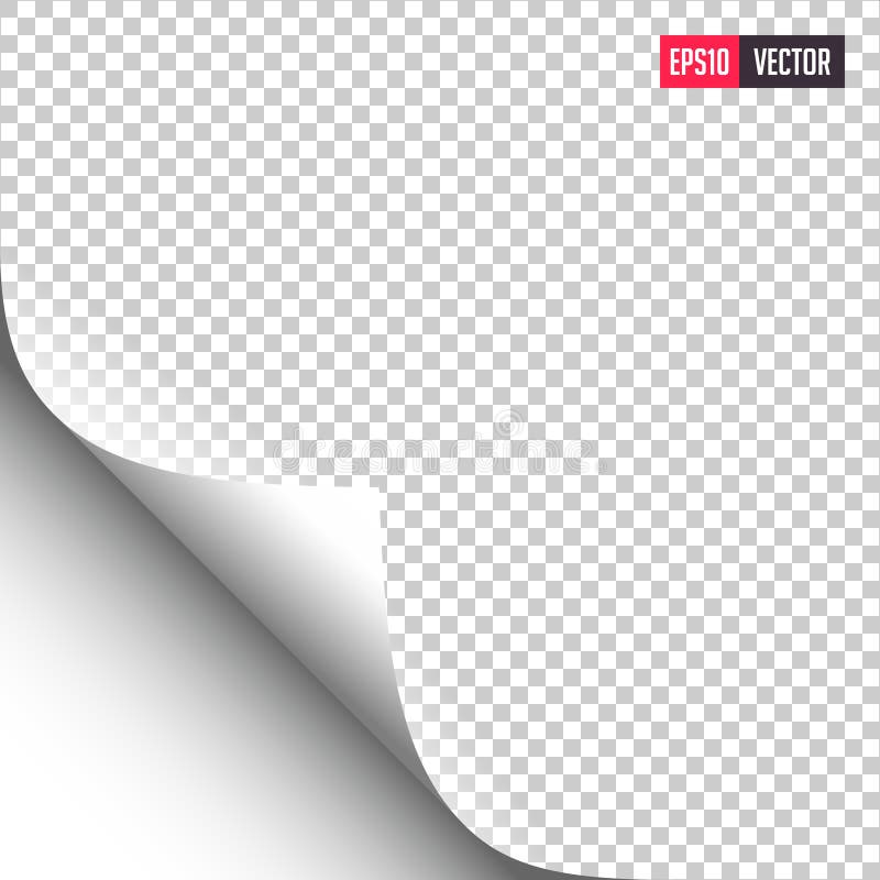 Wrapped Page Corner with Shadow on Transparent Background. Stock Vector ...