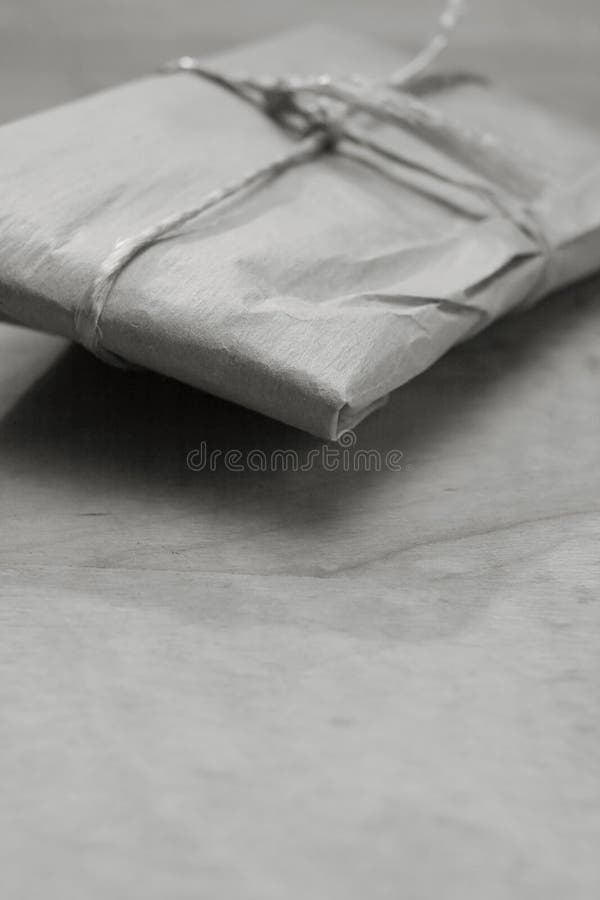 Wrapped paper package stock photo. Image of white, wood - 3186686
