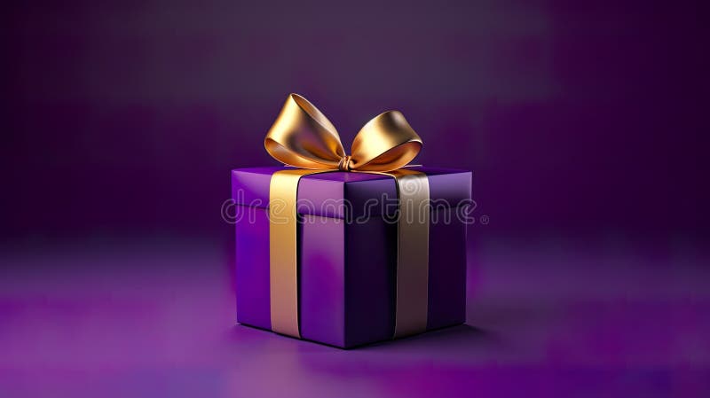 Wrapped Present or Gift Box Set Against a Solid Studio Backdrop. Stock ...