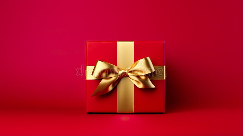 Wrapped Present or Gift Box Set Against a Solid Studio Backdrop. Stock ...