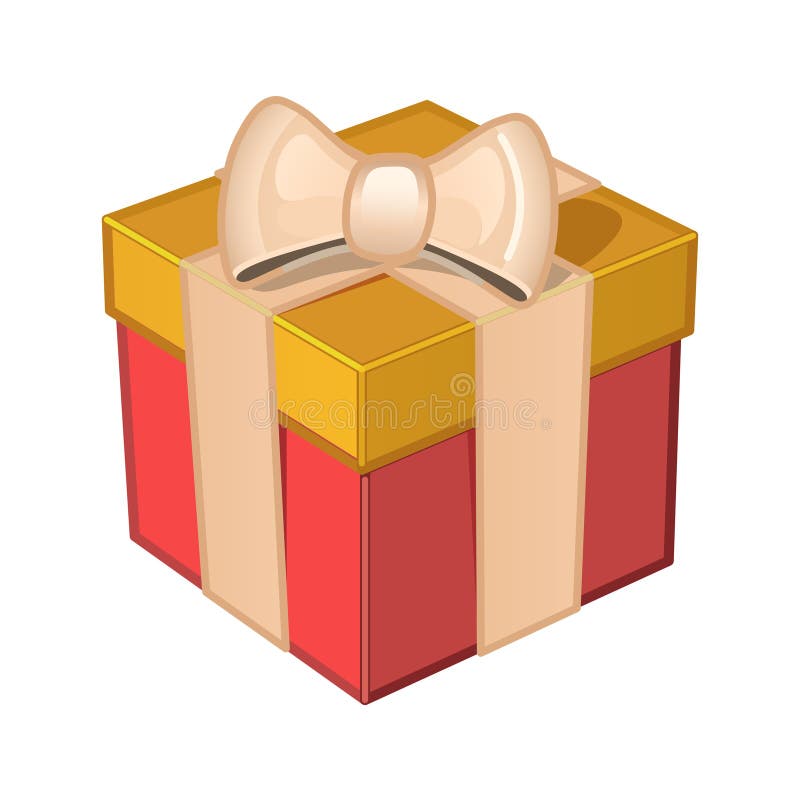 Wrapped Red Gift Emoji with a Beige Bow Stock Vector - Illustration of ...