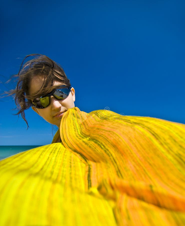 Wind blown scarf stock image. Image of exotic, holiday - 2803417