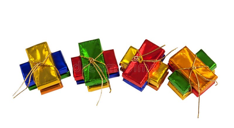 Wrapped Sparkling Little Chocolate Presents Stock Photo - Image of ...