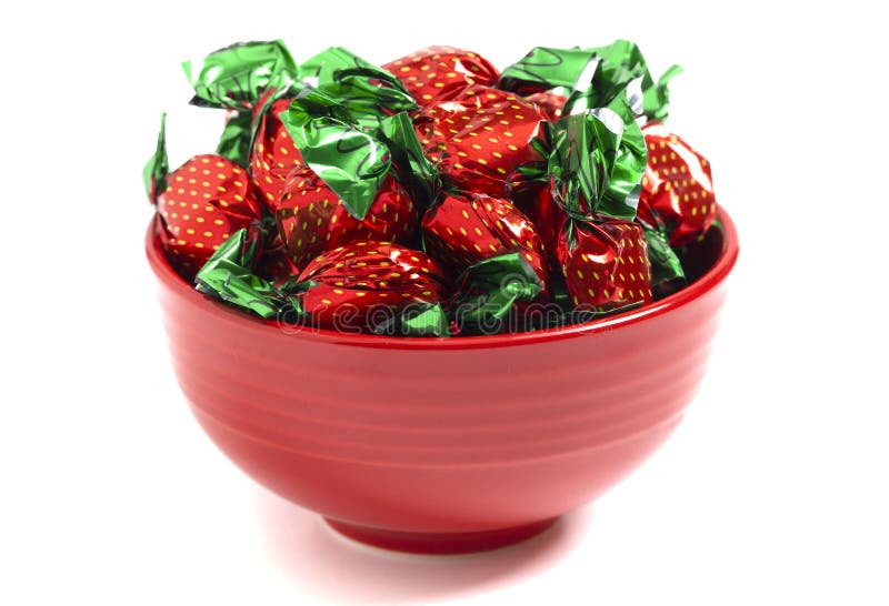 Wrapped Strawberry Candy in Decorative Wrapper Stock Photo - Image of ...