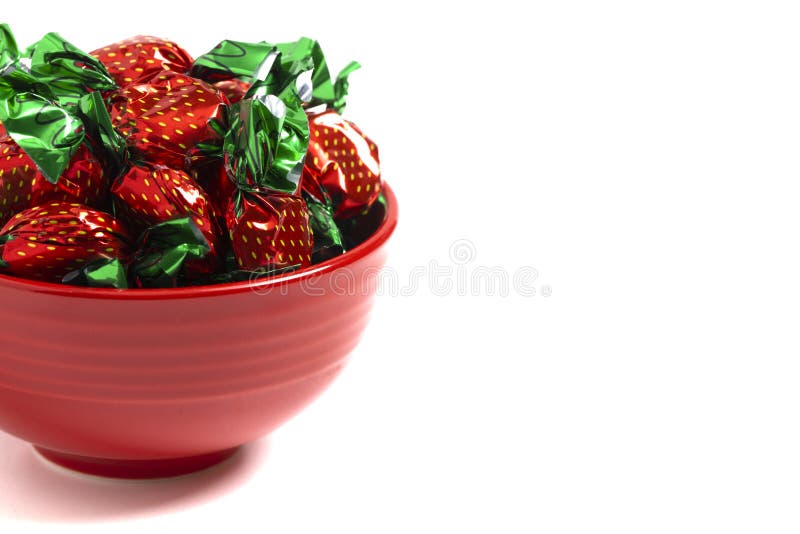 Wrapped Strawberry Candy in Decorative Wrapper Stock Image - Image of ...