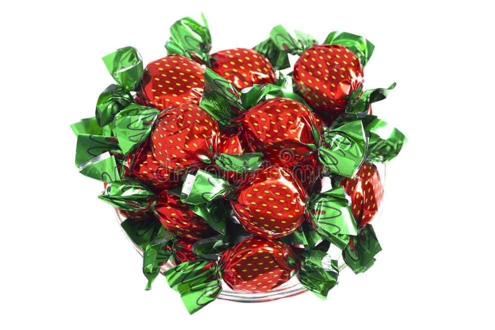 Wrapped Strawberry Candy in Decorative Wrapper Stock Photo - Image of ...