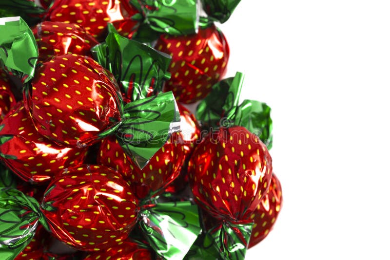 Wrapped Strawberry Candy in Decorative Wrapper Stock Photo - Image of ...