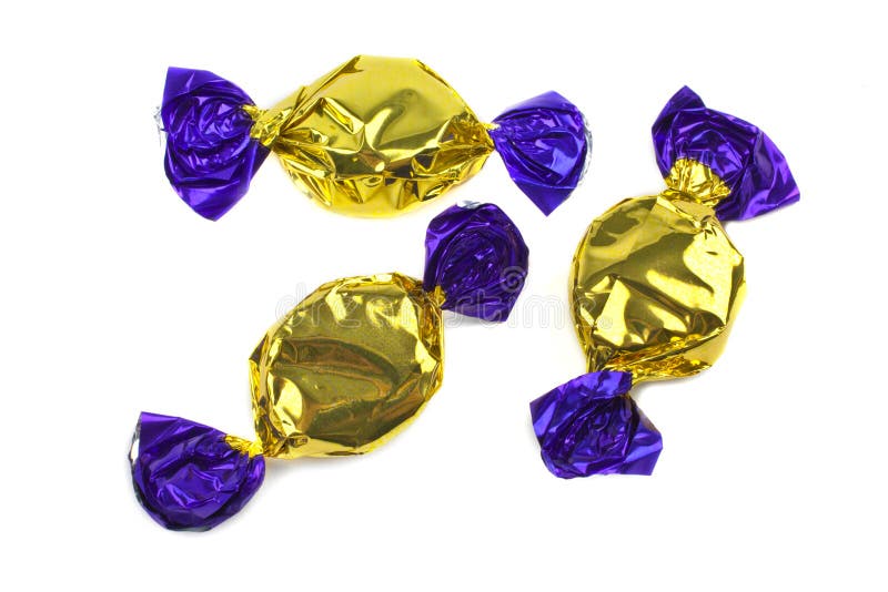 Wrapped Sweets stock photo. Image of object, gold, confectionery - 31605632