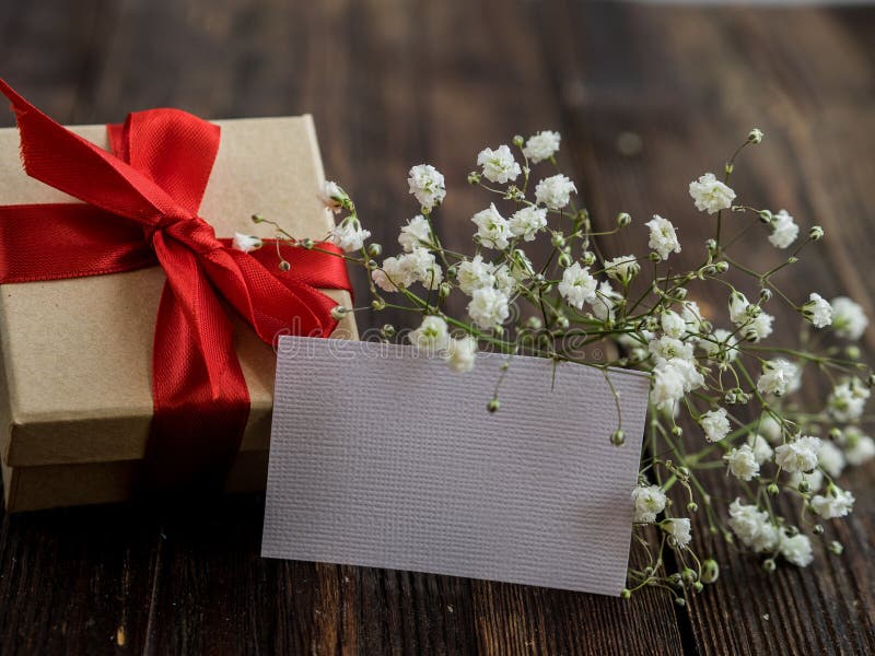 Wrapped Vintage Gift Box. Copy Space Stock Photo - Image of cardboard ...