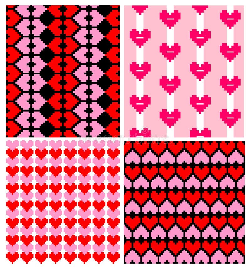 Wrappers with Hearts Pattern Stock Vector - Illustration of date, love ...