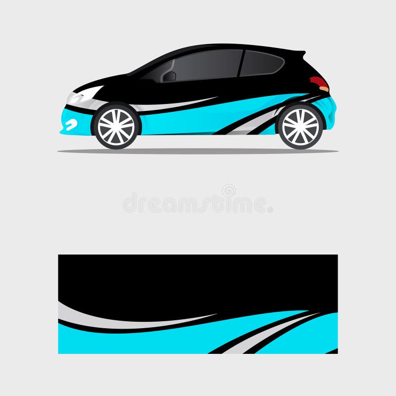 Wrapping Car Decal Blue Wave Creative Concept Vector Stock Vector ...