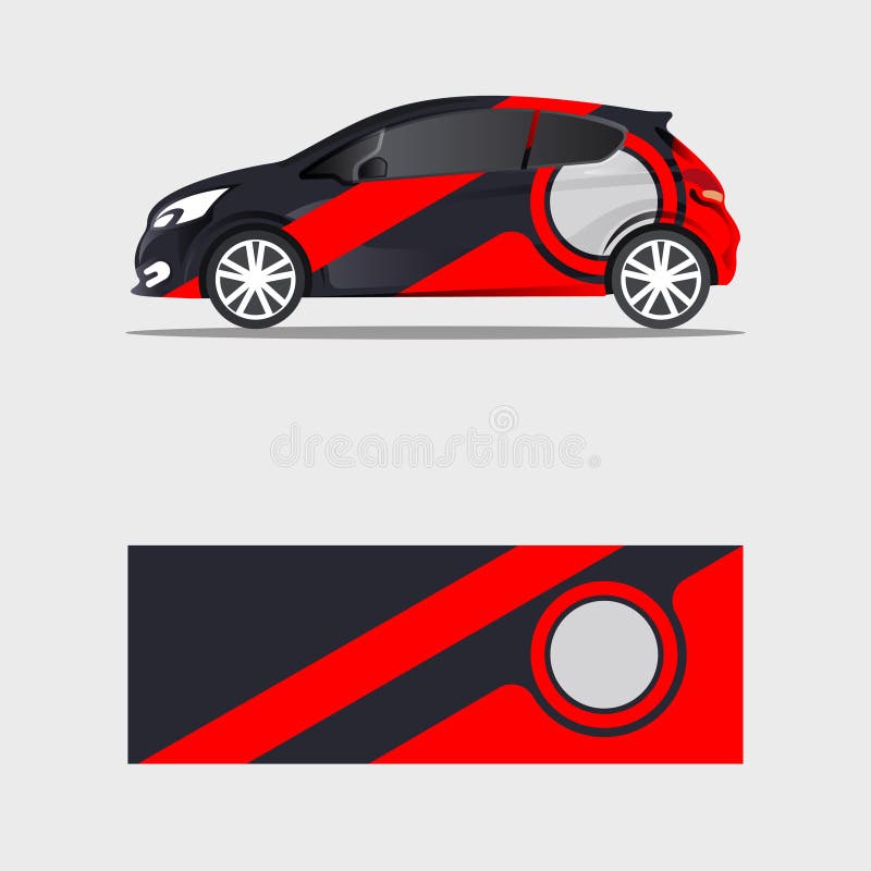 Wrapping Car Decal Circle Concept Red Design Vector Stock Vector ...
