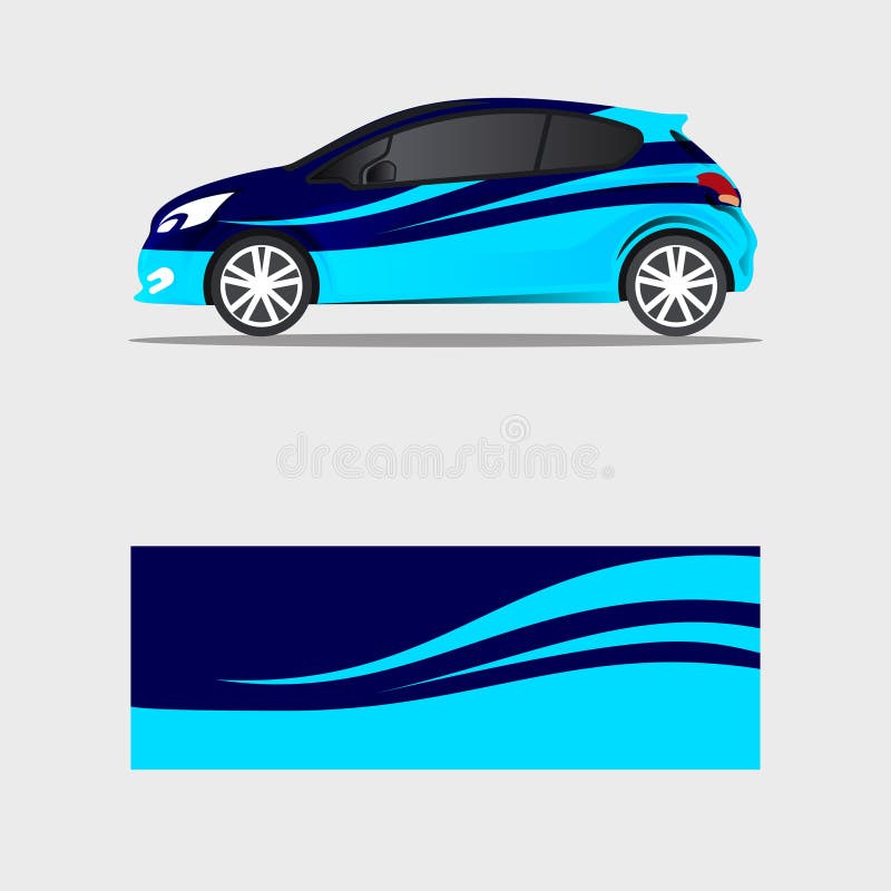 Wrapping Car Decal Dark Blue Design Vector Stock Vector - Illustration ...