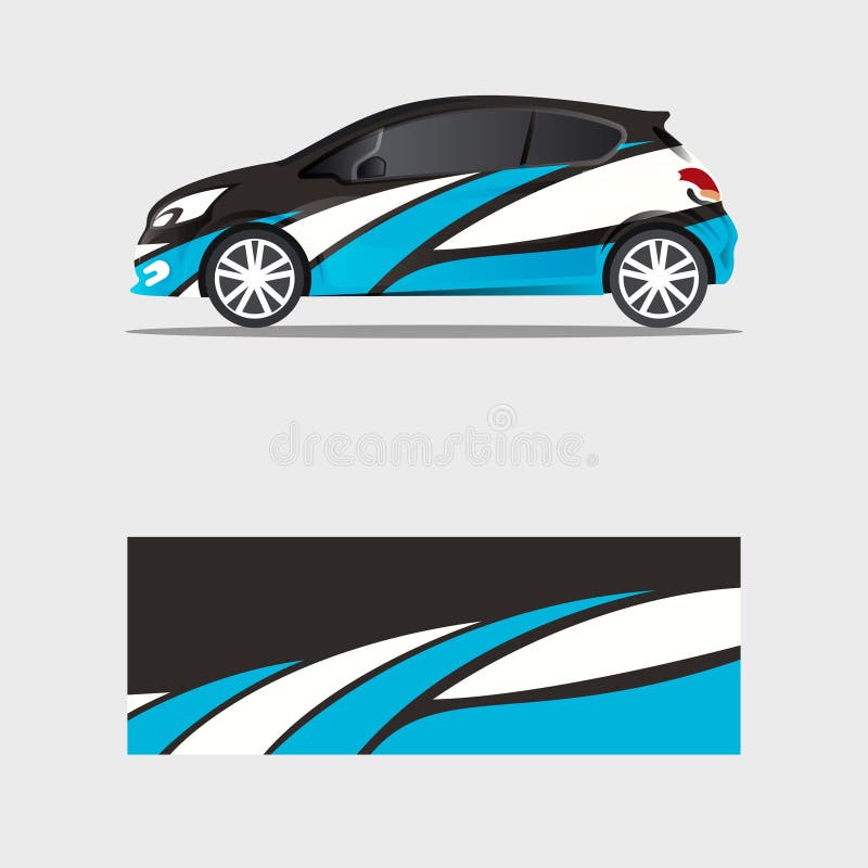 Wrapping Car Decal Wavy Style Blue Design Vector Stock Vector ...
