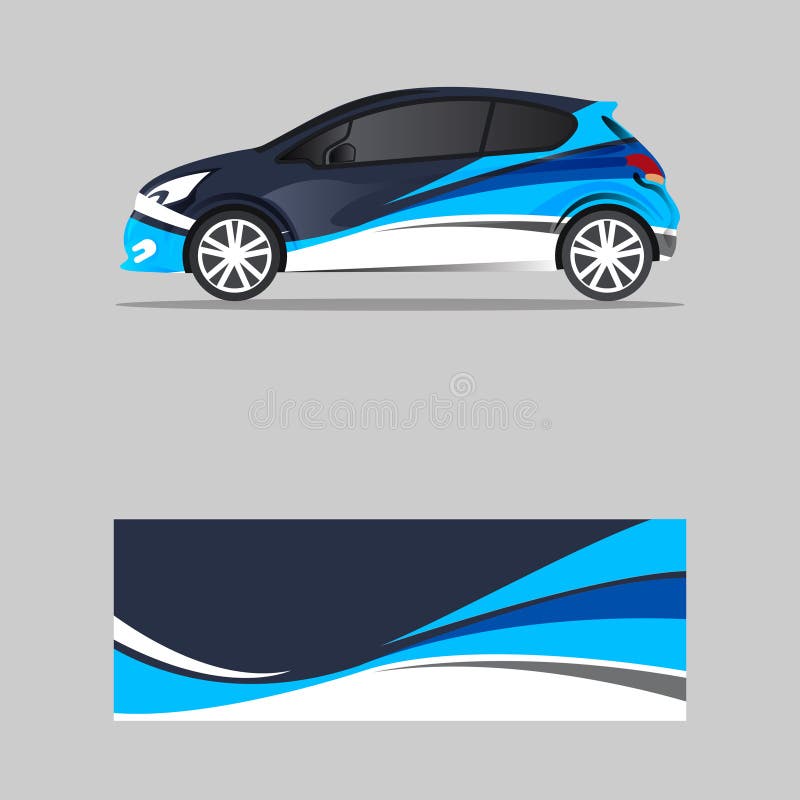Wrapping Car Decal Creative Blue Red Elegant Concept Design Vector ...