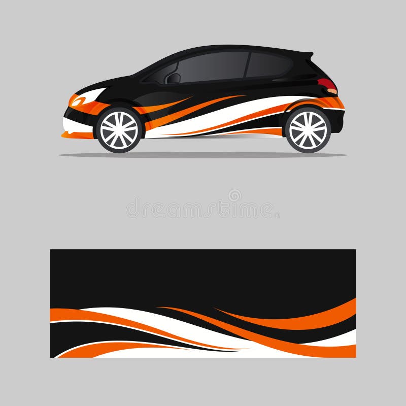 Wrapping Car Decal Wavy Stylish Design Stock Vector - Illustration of ...