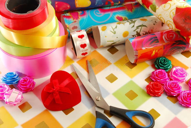 Wrapping Gifts stock image. Image of paper, decoration - 7982187