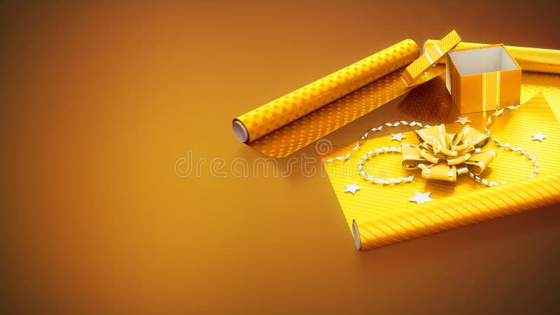 Present Wrapping and Gift Box on Colorful Backdrop - Abstract 3D ...