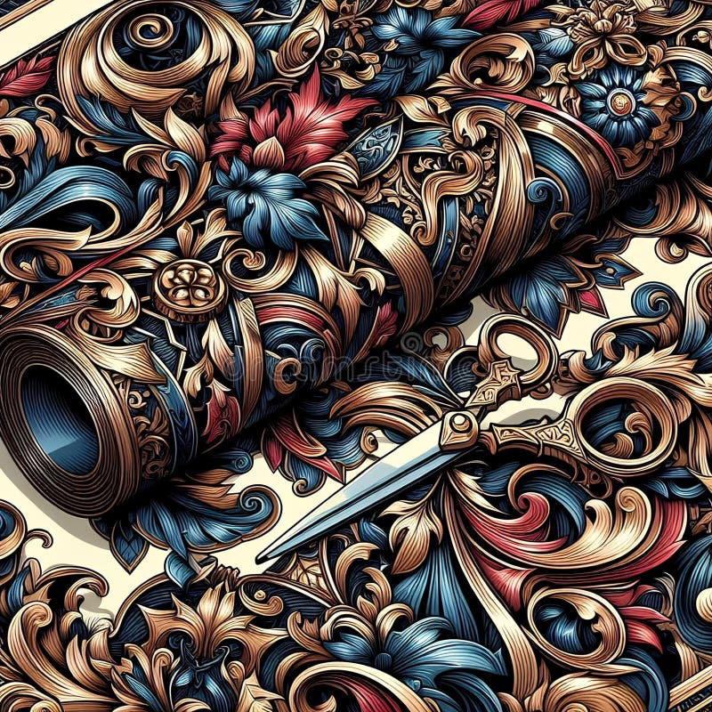 Wrapping Paper Special Objects Stock Illustration - Illustration of ...