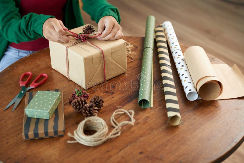 Wrapping present stock photo. Image of xmas, holiday - 92664494