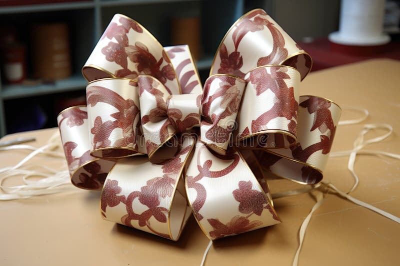 Wrapping Process with Paper, Tape, and Bow Stock Illustration ...