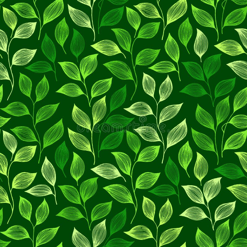 Wrapping Tea Leaves Pattern Seamless Vector Illustration. Stock Vector ...