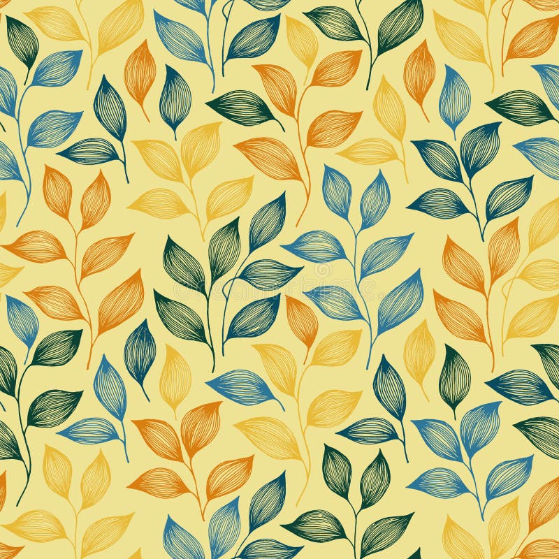 Wrapping Tea Leaves Pattern Seamless Vector Illustration. Stock Vector ...