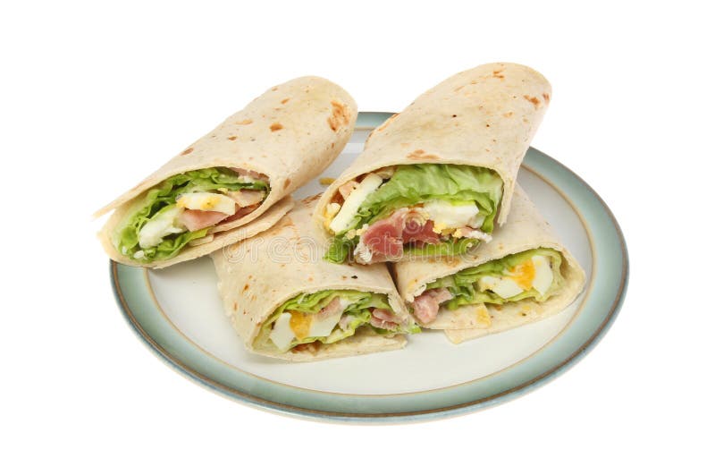 Wraps on a plate stock photo. Image of meal, white, bread - 38407884