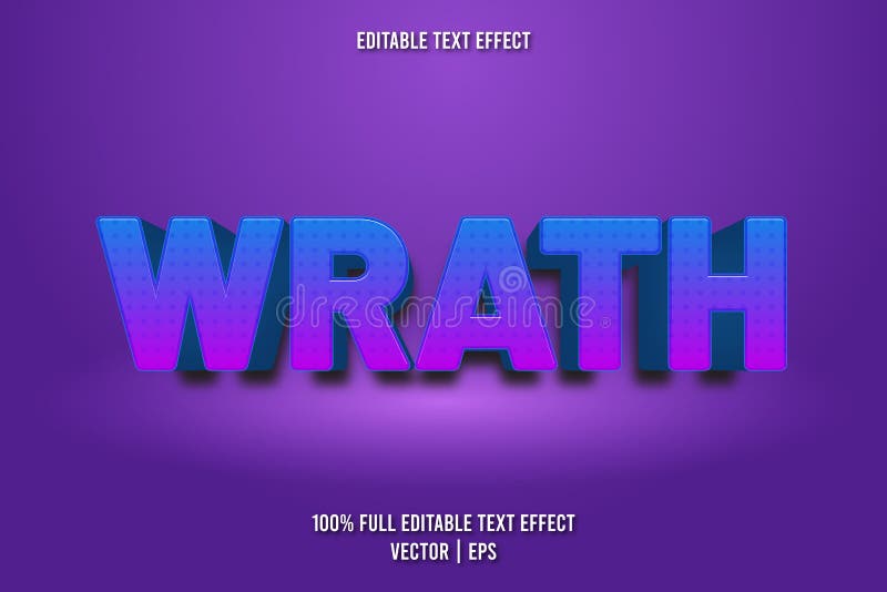 Wrath Editable Text Effect Cartoon Style Stock Vector - Illustration of ...