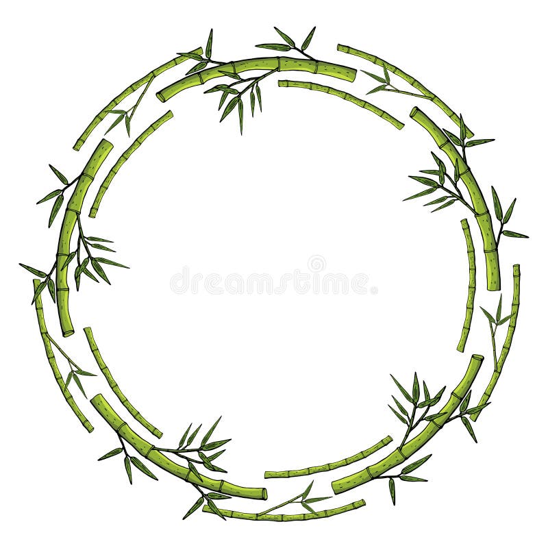 Bamboo Circle Border Stock Illustrations – 205 Bamboo Circle Border ...