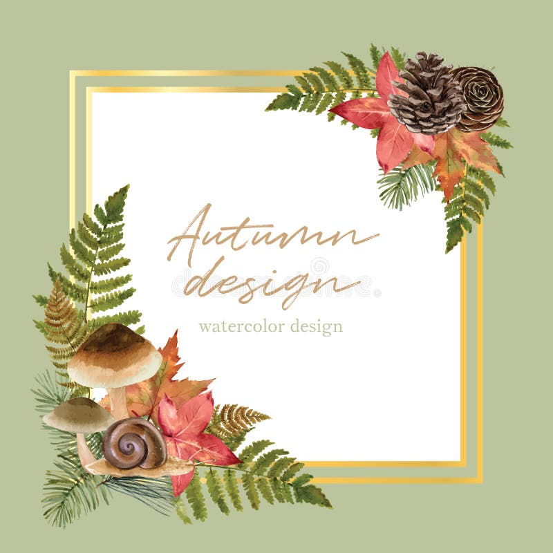 Wreath Design with Autumn Theme, Watercolour Small Animal Vector ...