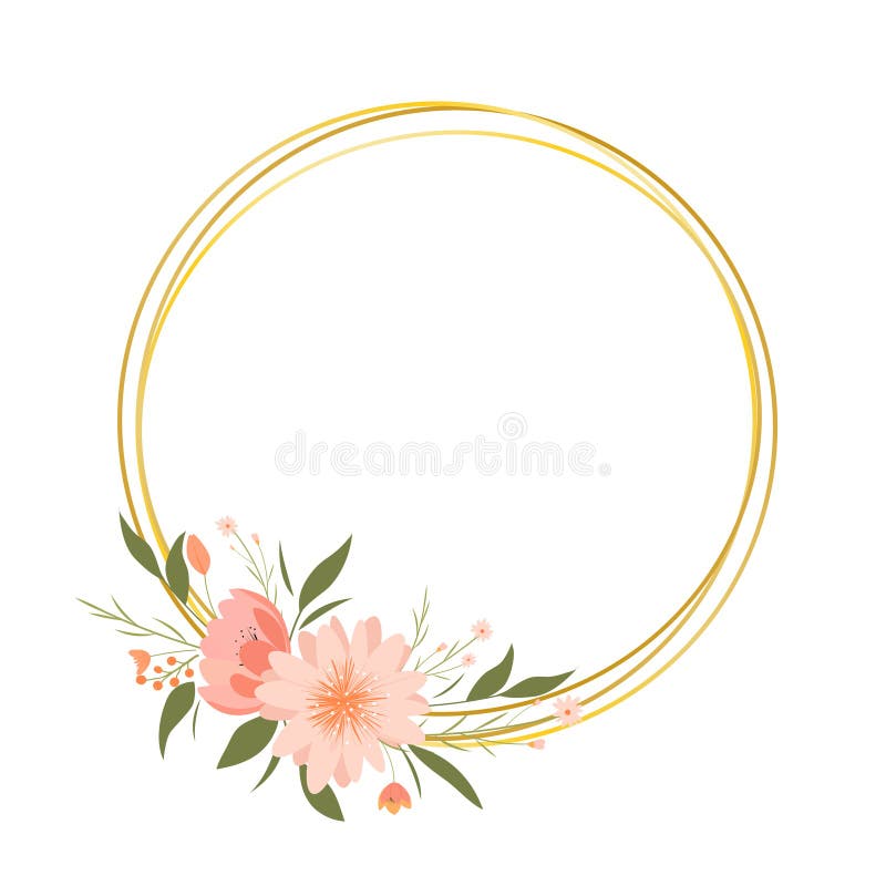 Wreath of Fancy Flowers. Vector Floral Frame Stock Vector ...