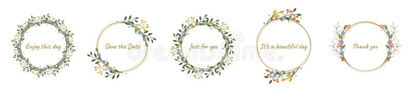 Wreath of Flowers. Element for Design Postcard, Banner, Invitation ...