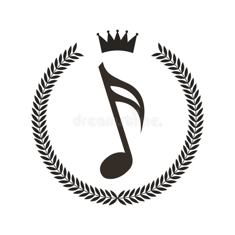 Wreath Frame with Music Note Hipster Style Stock Vector - Illustration ...