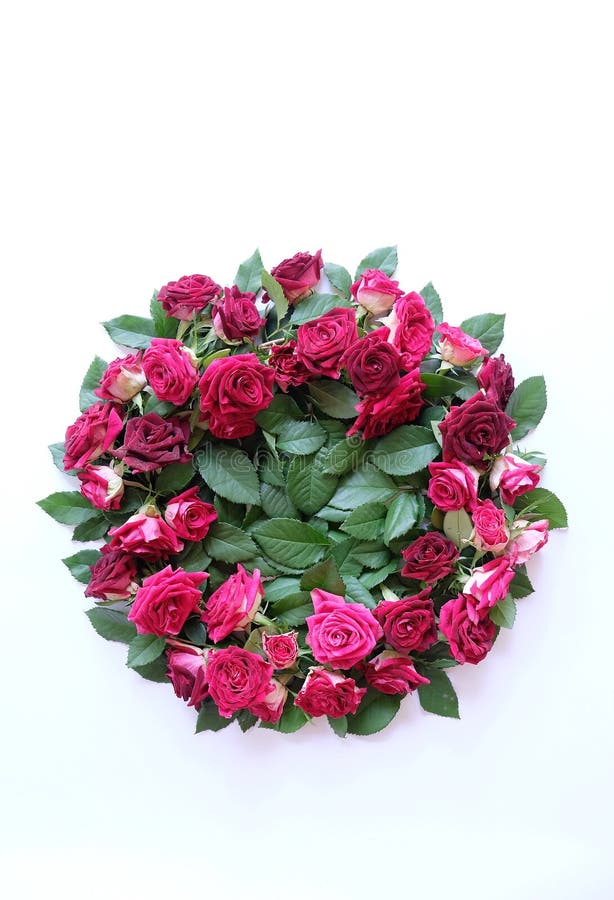 Wreath of red roses stock photo. Image of color, green - 72012698