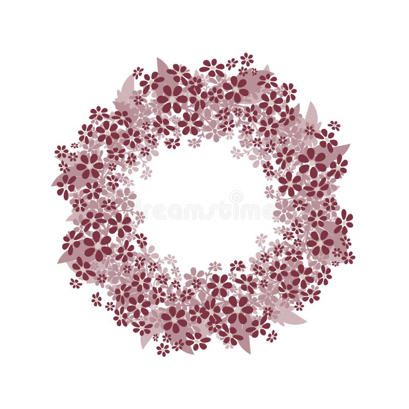 Wreath of Small Red Flowers. Isolated Vector Image Stock Vector ...