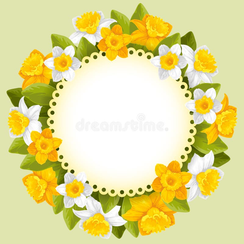 Frame and Seamless Border with Spring Flowers Stock Vector ...