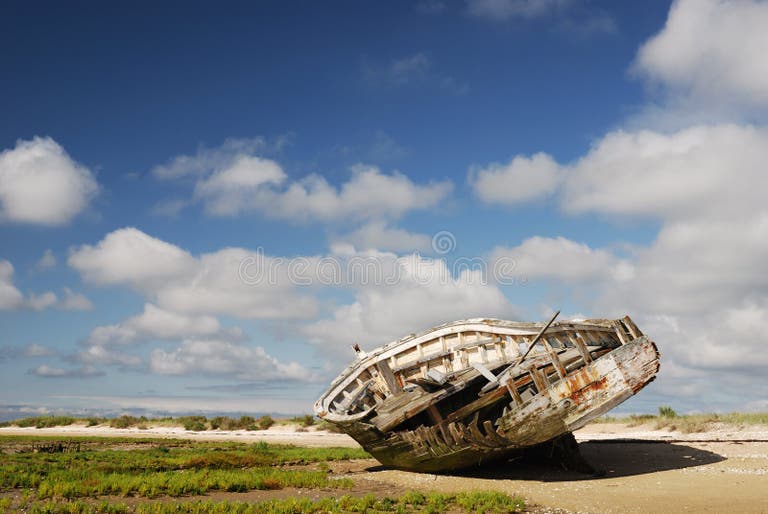 Wreck back on the beach stock photo. Image of bush, abandoned - 3865698